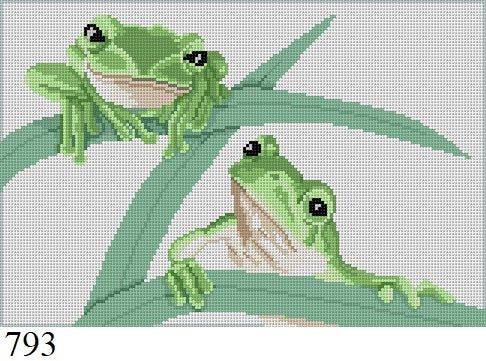 Frogs Hangin' - 18 mesh – Susan Roberts Needlepoint