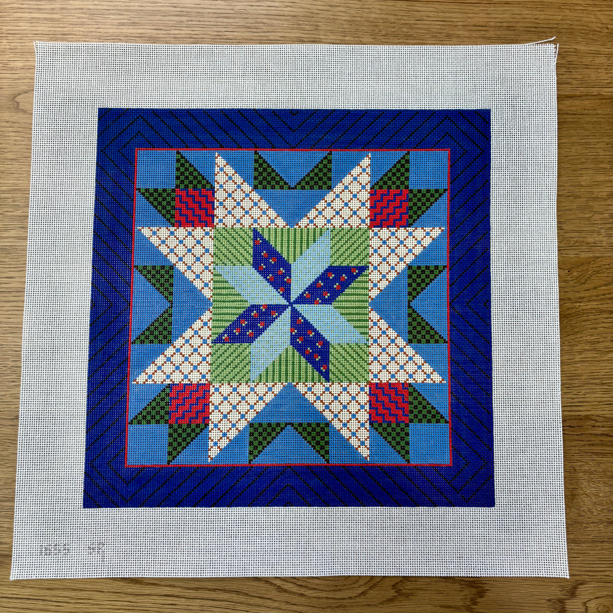 Patchwork Star, 14" Quilt - 13 mesh – Susan Roberts Needlepoint