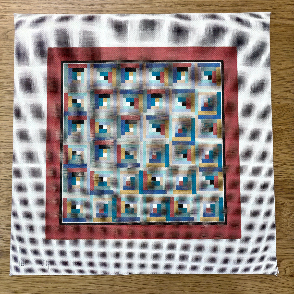 Scallop Log Cabin, 14" Quilt - 13 mesh – Susan Roberts Needlepoint