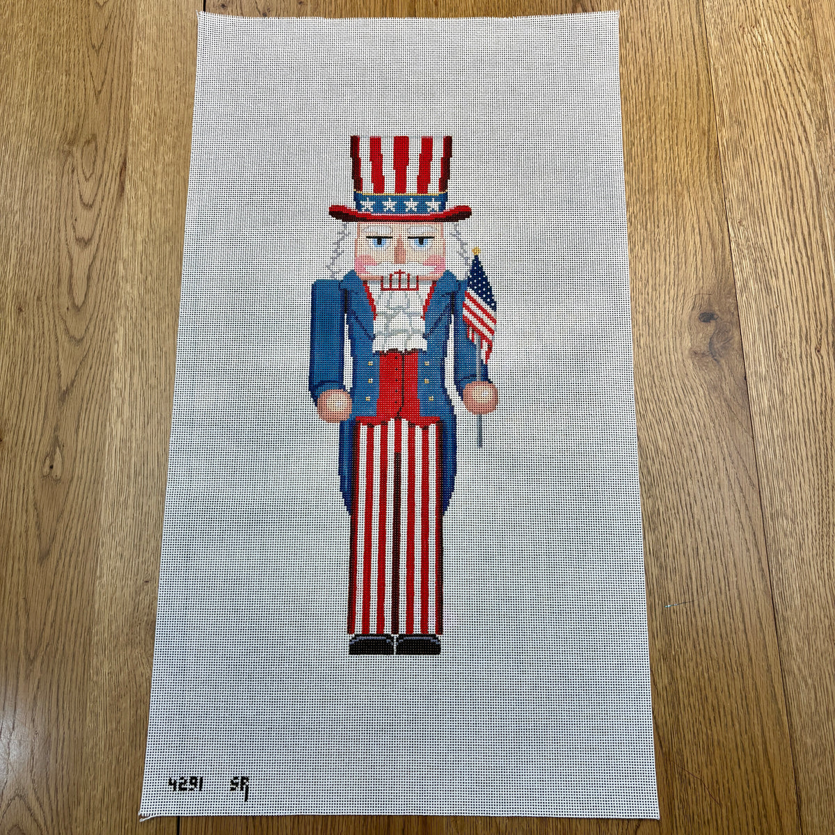 Nutcracker, Uncle Sam, 18" Stand-up - 13 mesh – Susan Roberts Needlepoint
