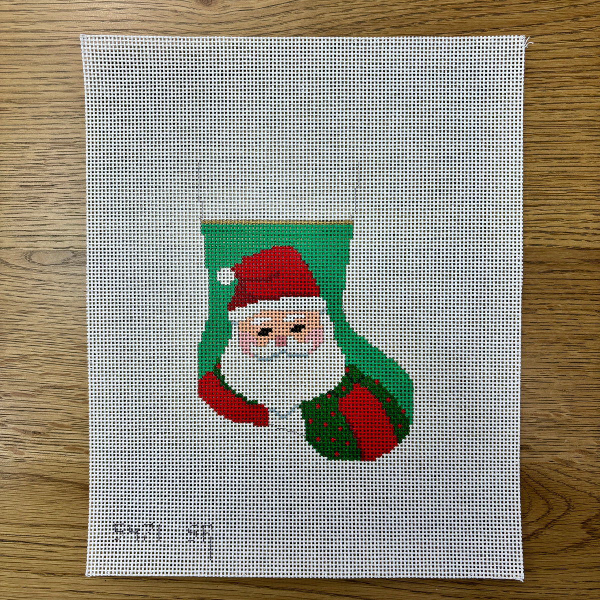 Scarf Santa, Mini Stocking – Susan Roberts Needlepoint