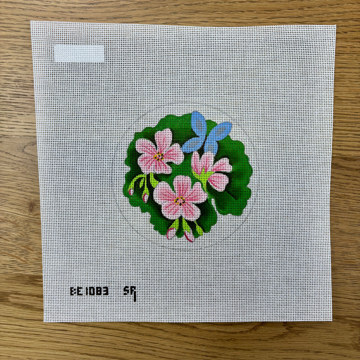 Geranium Round – Susan Roberts Needlepoint