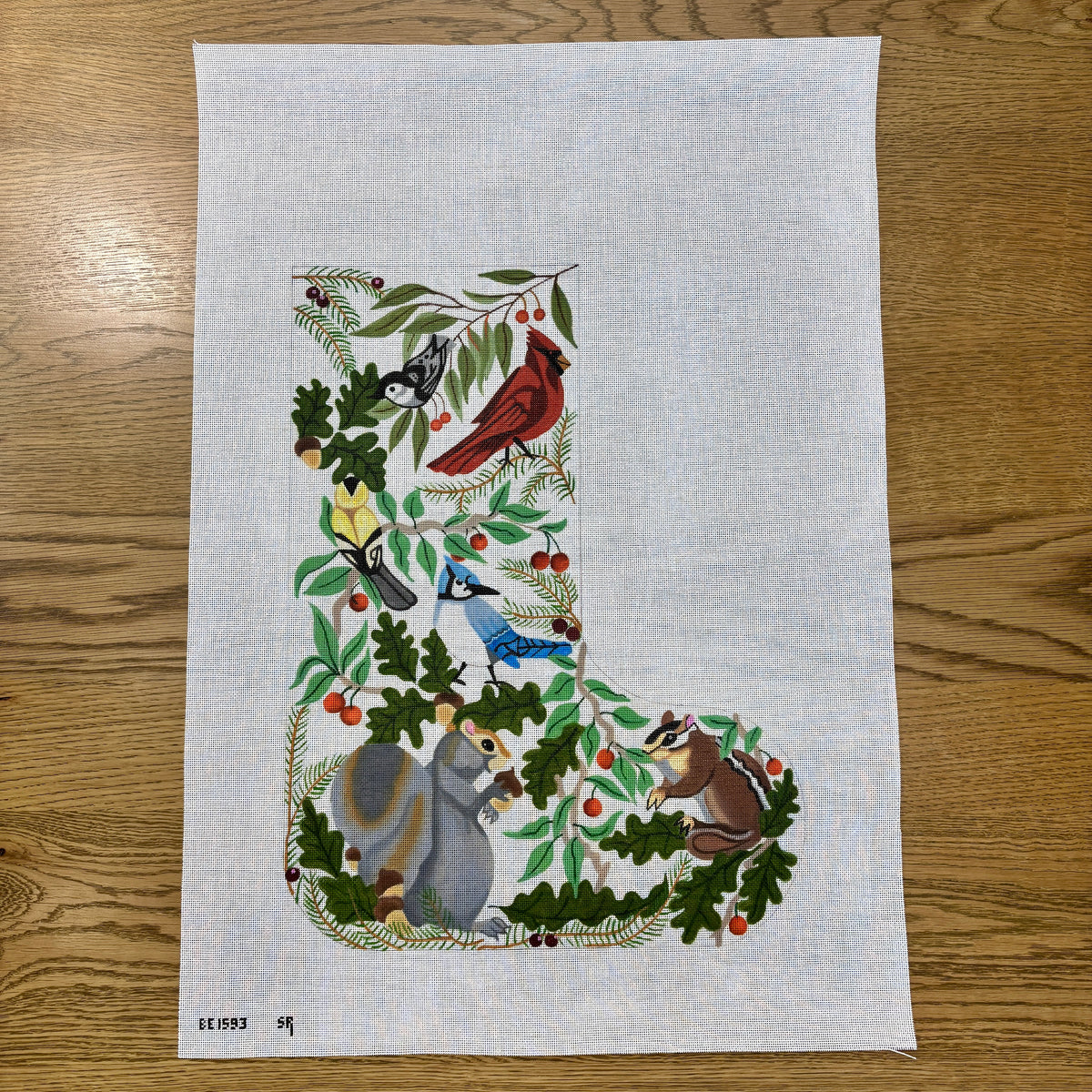 Animals and Birds, Stocking – Susan Roberts Needlepoint