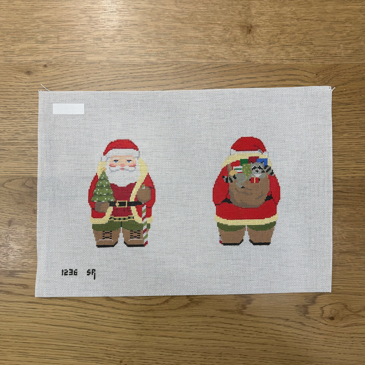 Woodsman Santa, 2 Sided - 18 mesh – Susan Roberts Needlepoint