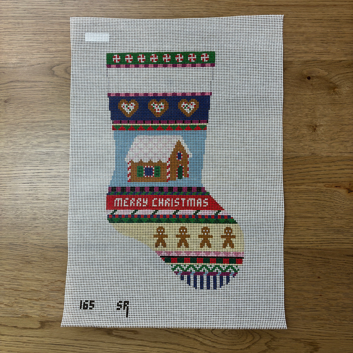 Bold Stripe Gingerbread, Midi Stocking - 10 mesh – Susan Roberts ...