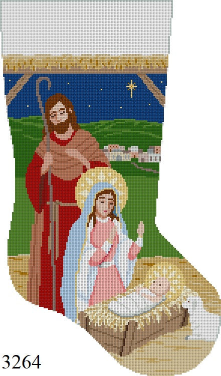 A Child Is Born, Stocking – Susan Roberts Needlepoint