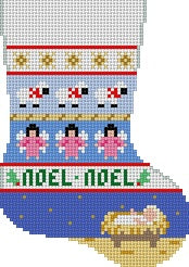 Lamb, Angels, Jesus Stripe - Mini Stocking – Susan Roberts Needlepoint