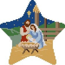 Star, Nativity Full Scene – Susan Roberts Needlepoint